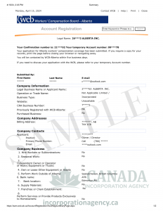 Alberta WCB Account | Canada Incorporation Agency